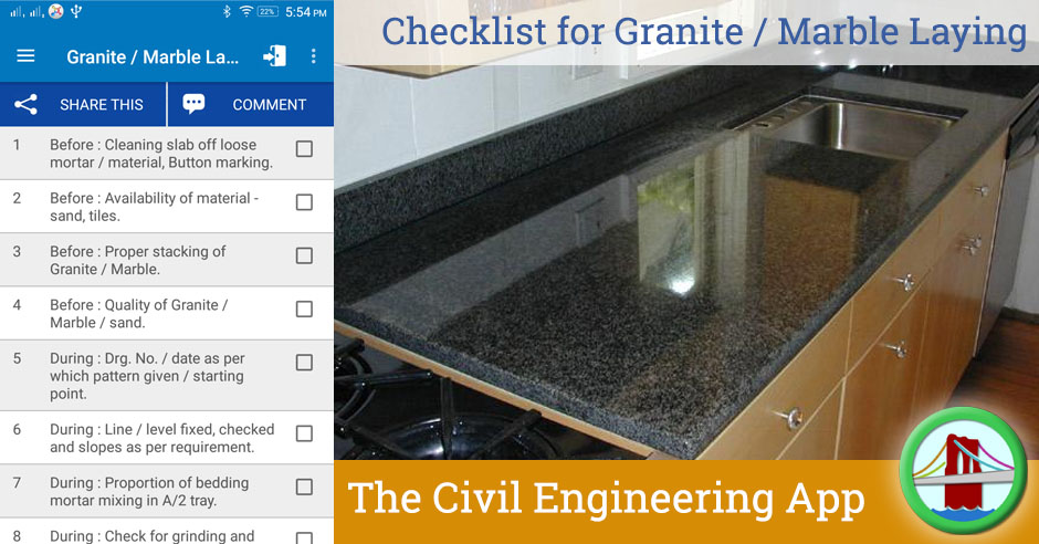 Checklist : Granite / Marble Laying – The Civil Sutras